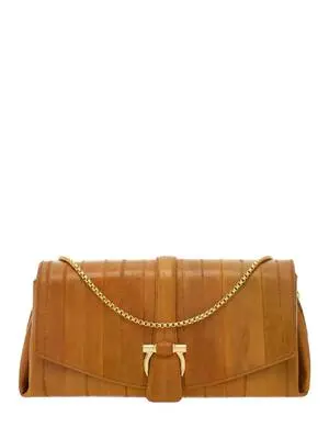 FERRAGAMO Gancini-clasp Crossbody Bag - Brown