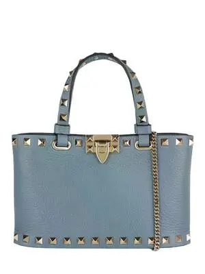 Valentino Garavani Rockstud Mini Shopping Bag In Grainy Calfskin - Blue