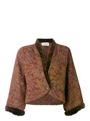 Valentino Garavani 1980's Floral Cropped Jacket - Brown
