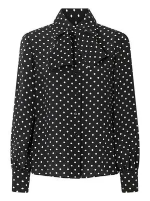 Valentino Garavani Tie-detailed Polka-dot Silk Shirt - Black