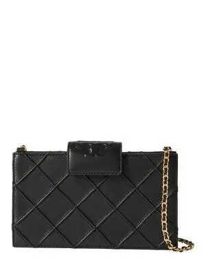 Tory Burch Fleming Mini Quilted Leather Shoulder Bag - Black