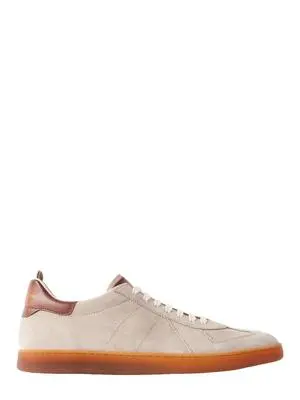 Officine Creative Militia 002 Leather-trimmed Suede Sneakers - Gray