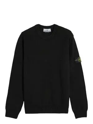 Stone Island Winter Cotton Knit Crewneck - Black