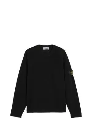 Stone Island Ribbed Wool-nylon Sweatshirt - Black