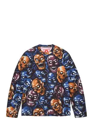 Supreme X Marmot Base Layer Long-sleeve Top 'skull Pile - Blue