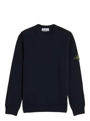 Stone Island Winter Cotton Knit Crewneck - Blue