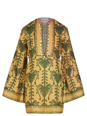 JOHANNA ORTIZ Printed Tunic Dress With Shell Embellishments
