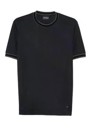 Emporio Armani Ribbed Trim T-shirt - Blue
