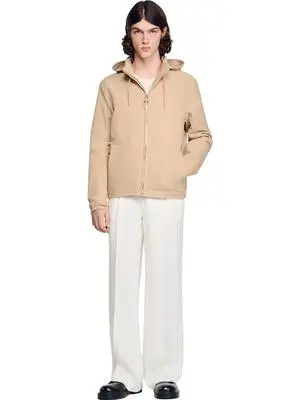 Sandro Hooded Zip-up Jacket - Sand