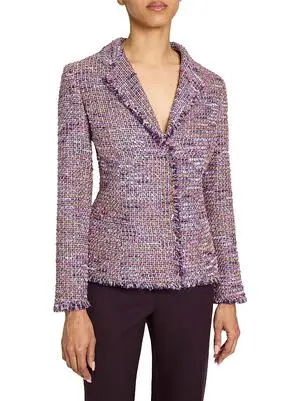 Santorelli Gisele Luxury Tweed Jacket - Dusty Lilac