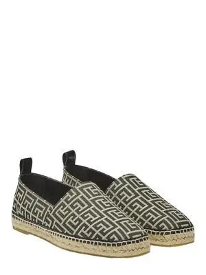 Balmain Monogram Jacquard Espadrilles - Black