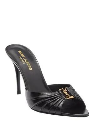 Saint Laurent Babylobne Slide Sandal - Nero