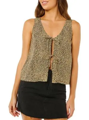 Rip Curl Animal Instincts Linen Blend Tank - Natural