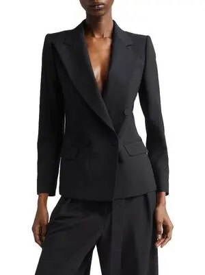 Dries Van Noten Beaura Double-breasted Wool & Mohair Twill Blazer - Black