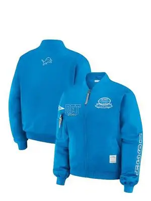 WEAR BY ERIN ANDREWS Detroit Lions Bomber Jacket - Blue