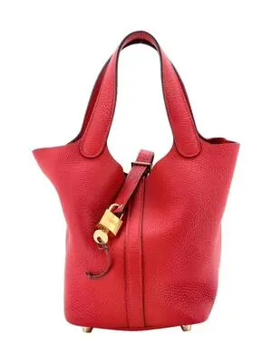 HERMES Picotin Lock Bag Clemence Pm - Rouge Vif