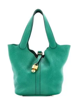 Hermès Picotin Lock Bag Clemence Mm - Green