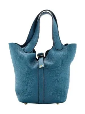 Hermès Picotin Lock Bag Clemence Pm Vert Bosphore