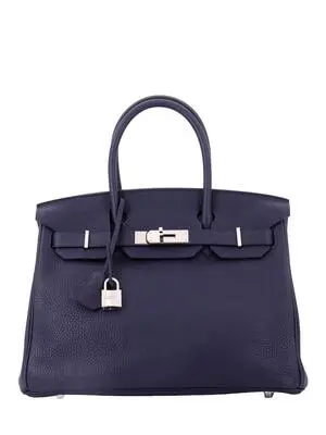 HERMES Birkin Handbag Verso Clemence With Palladium Hardware 30 - Verso - Bleu Nuit/rose Pourpre