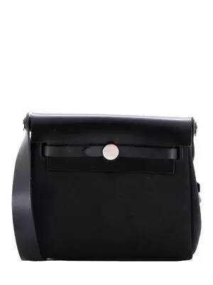 Hermès Herbag Zip Toile And Leather 20 Black