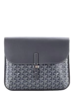 Goyard Coursier Messenger Bag Coated Canvas And Leather - Grey