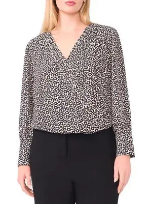 HALOGEN Flower Dot Wrap Top