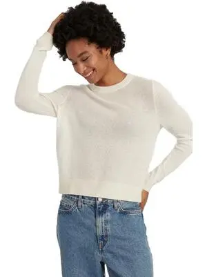 Chinti & Parker Cloud Cashmere Cropped Sweater Cream