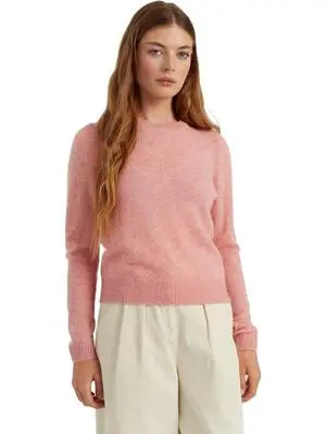 Chinti & Parker Cloud Cashmere Cropped Sweater Pink Marl
