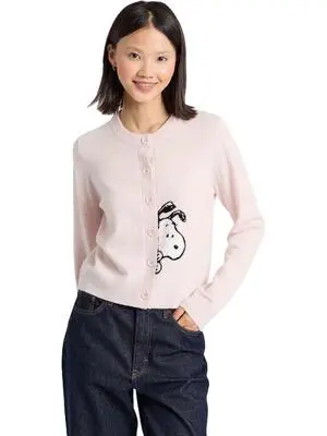 Chinti & Parker Sneaky Snoopy Wool-cashmere Cardigan - Pink Melange