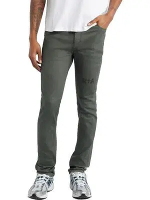 RtA Bryant Mid-rise Skinny Jeans - Dusty Olive Triple Cross
