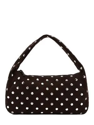 Mango Studded Suede Shoulder Bag - Chocolate