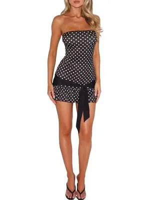 TIGER MIST Tove Polka Dot Mini Dress - Black