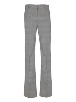 Balmain Prince Of Wales Wool Darted Trousers - Black