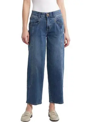 Wit & Wisdom High Waist Barrel Leg Jeans - Mid Blue Artisanal