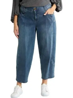 Wit & Wisdom High Waist Ankle Barrel Jeans - Mid Blue Artisanal