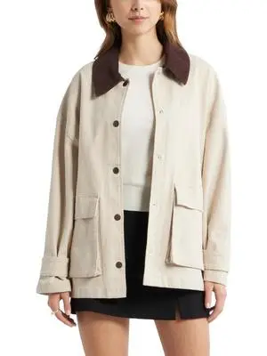 OPEN EDIT Canvas Barn Jacket - Beige Beach