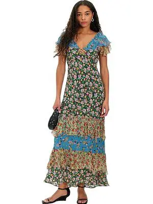 Rixo Benoite Jeanie Mix Silk Maxi Dress - Jeannie Mix