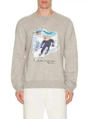 Polo Ralph Lauren Fleece Printed Active Bear Crewneck Sweatshirt - Loft Heather