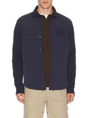 Polo Ralph Lauren Hybrid Quilted Shirt Jacket In Grey - Aviator Navy