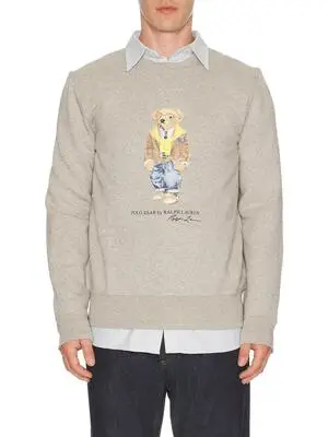 Polo Ralph Lauren Fleece Novelty Bear Crewneck Sweatshirt - Loft Heather