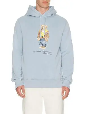 Polo Ralph Lauren Fleece Resin Washed Heritage Bear Hoodie - Southport Blue