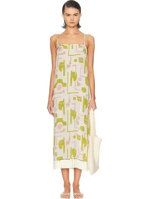 ADRIANA DEGREAS Fringe Midi Dress - Unique
