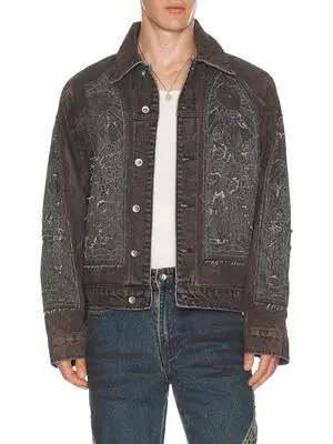 WHO DECIDES WAR BY EV BRAVADO Mechanic Trucker Jacket - Coal
