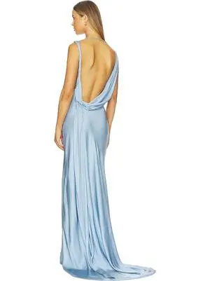 Arcina Ori Cowl Neck Maxi Dress - Blue