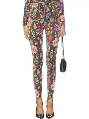 Fleur Du Mal Wildfleur Stirrup Legging In Color Wildflower In Black - Wildflower Print