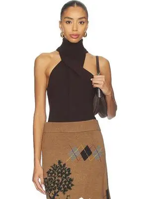 Monse Twist Front Top - Brown