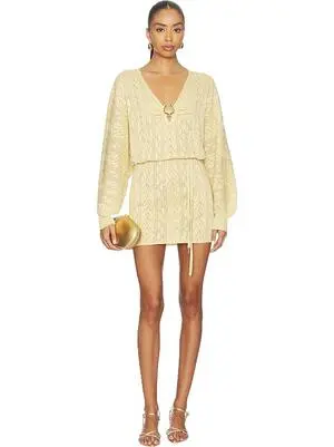 SPELL The Moss Knit Mini Dress - Gold