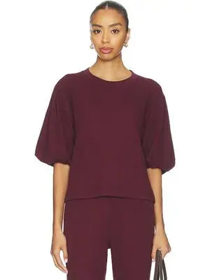 BOBI Bubble Sleeve Pullover - Burgundy
