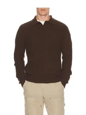 Polo Ralph Lauren Long-sleeve Cotton Wool Textured Crewneck Sweater - Cacao Brown Heather