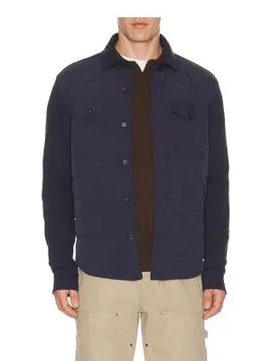 Polo Ralph Lauren Hybrid Quilted Shirt Jacket In Grey - Aviator Navy